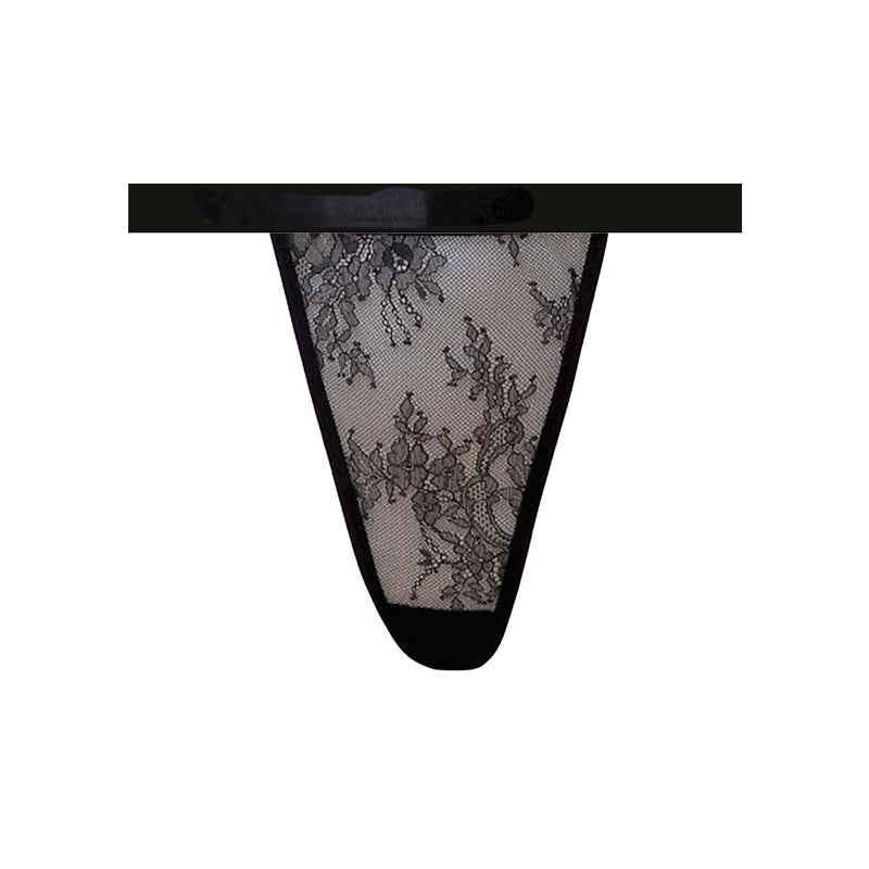 Schwarzer High-Waist String aus Spitze | handmade Lingerie – fishbelly ...